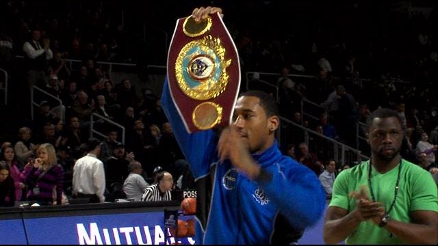 Demetrius Boo Boo Andrade Honored During Halftime of PC Game