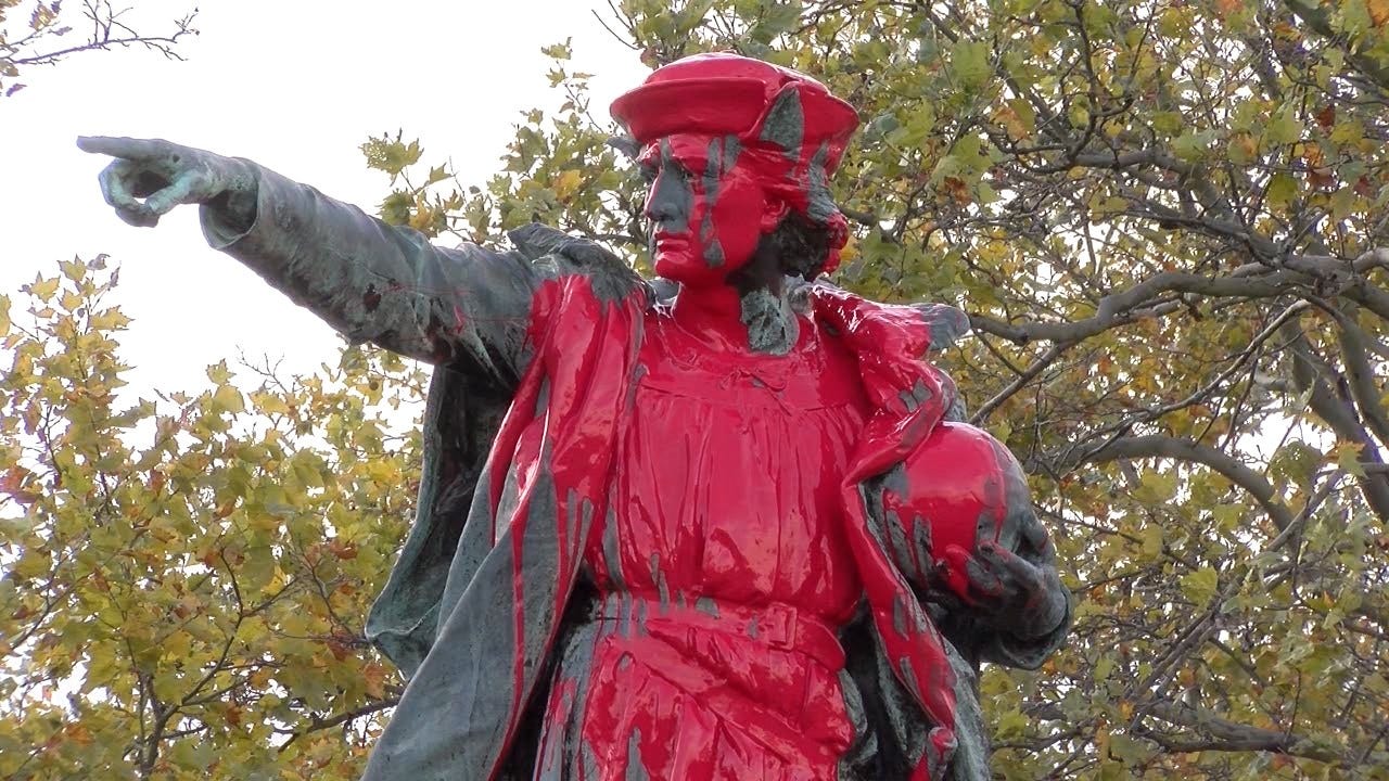 Columbus statue vandalism sparks city council divide