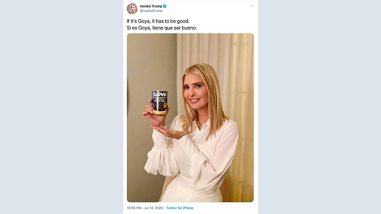 Ivanka Trump defends Goya post that watchdogs call unethical | ABC6