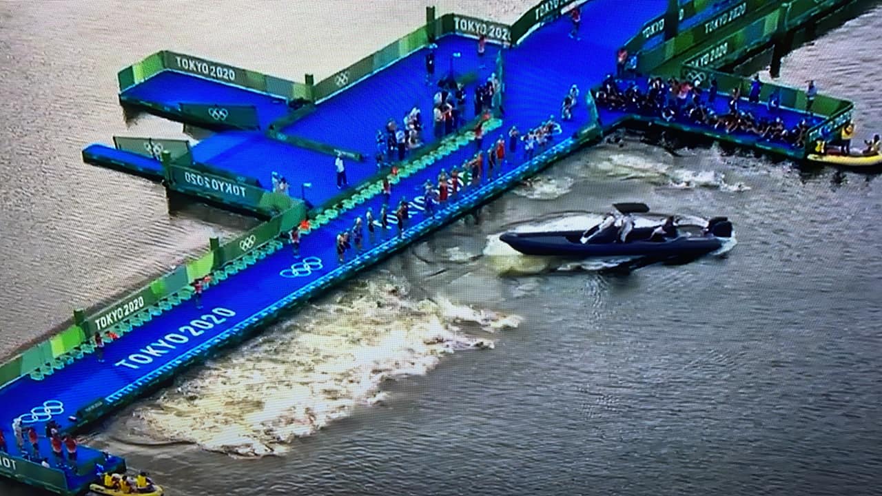 Take 2: Triathlon forced to restart when boat gets in way | ABC6