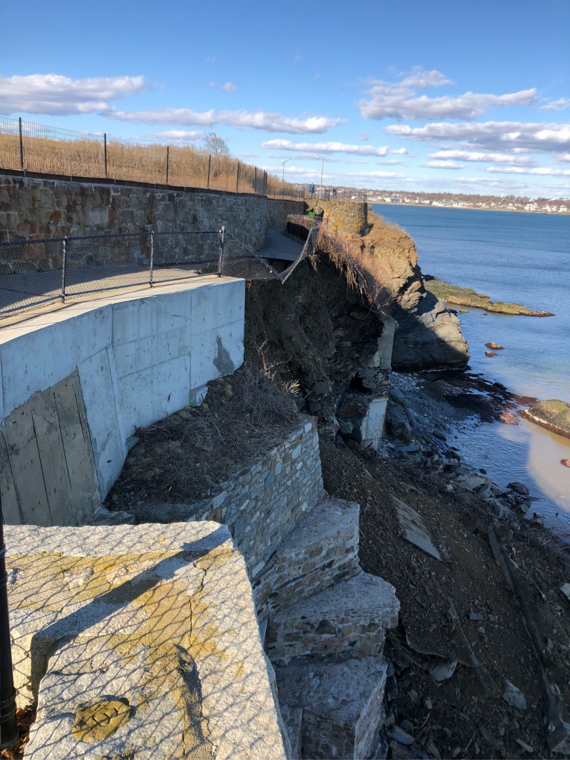 Residents shocked after chunk of Newport's cliff walk collapses | ABC6
