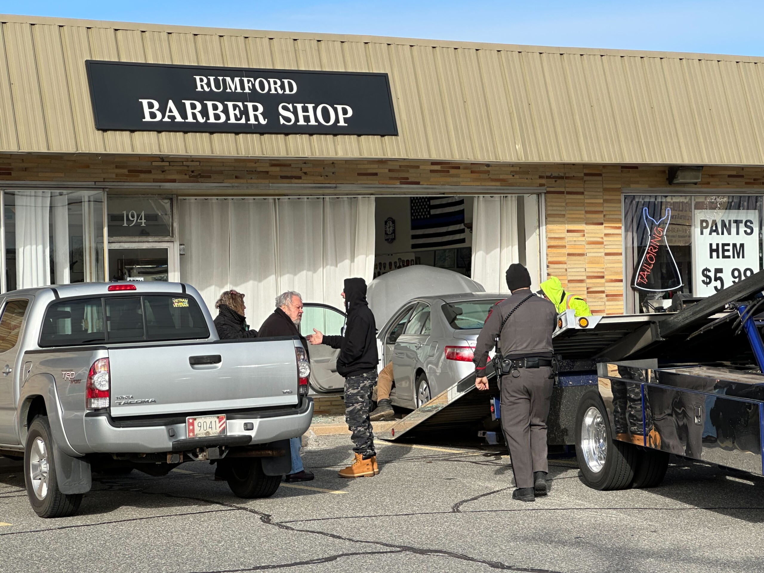 Car crashes into barber shop in Rumford | ABC6