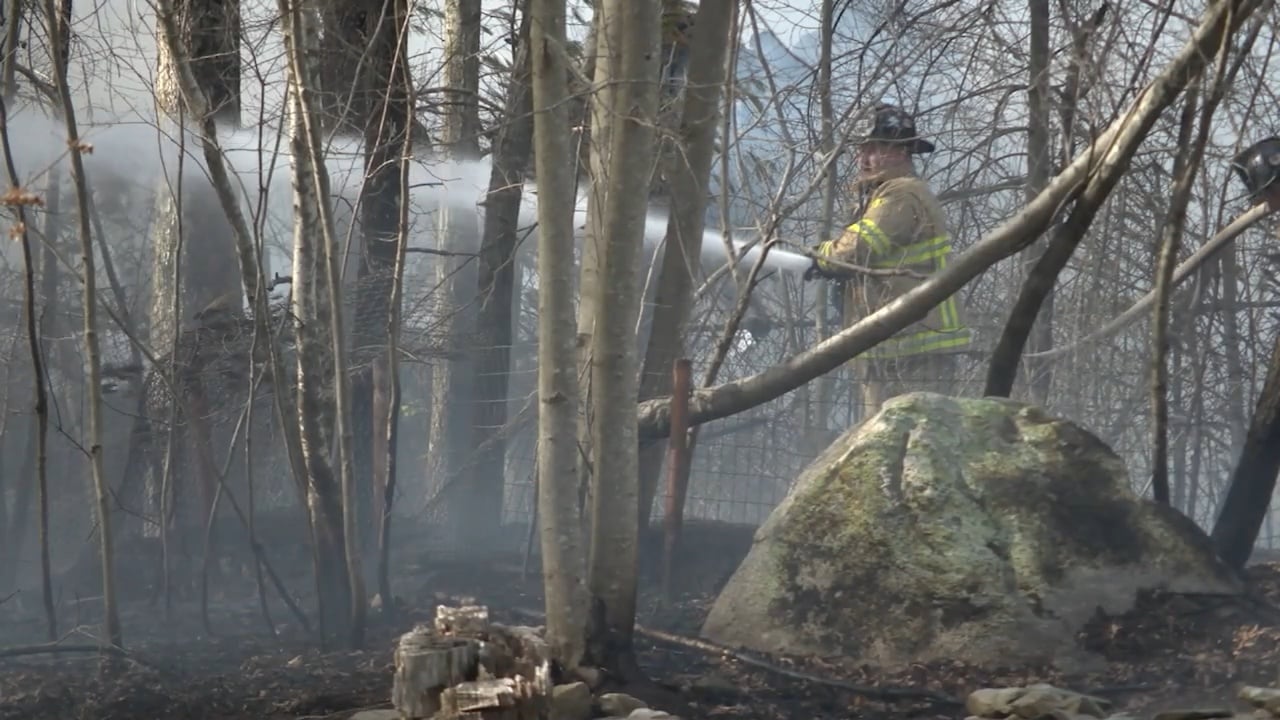 Rhode Island firefighters battle brush fires amidst red flag warning | ABC6