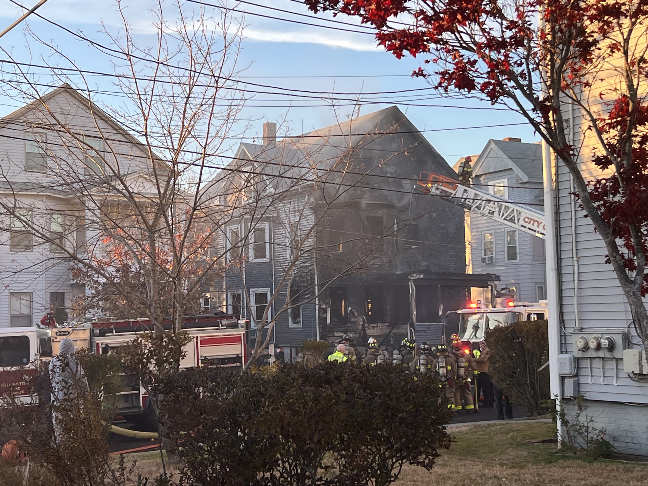 5 displaced after massive house fire in Cranston | ABC6