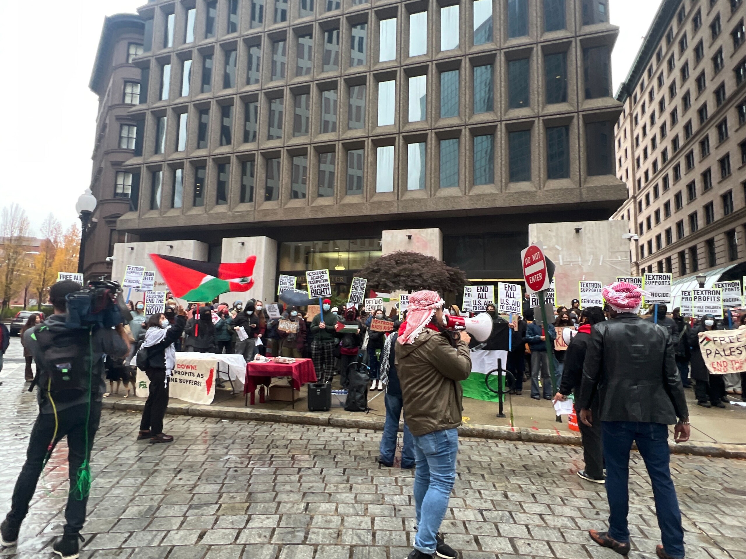 Pro-Palestine demonstration outside Textron headquarters to continue | ABC6