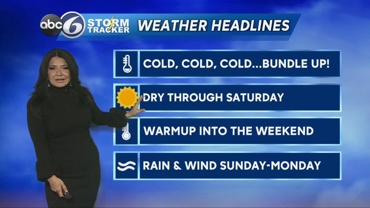 Another cold day with mild temperatures on the way | ABC6