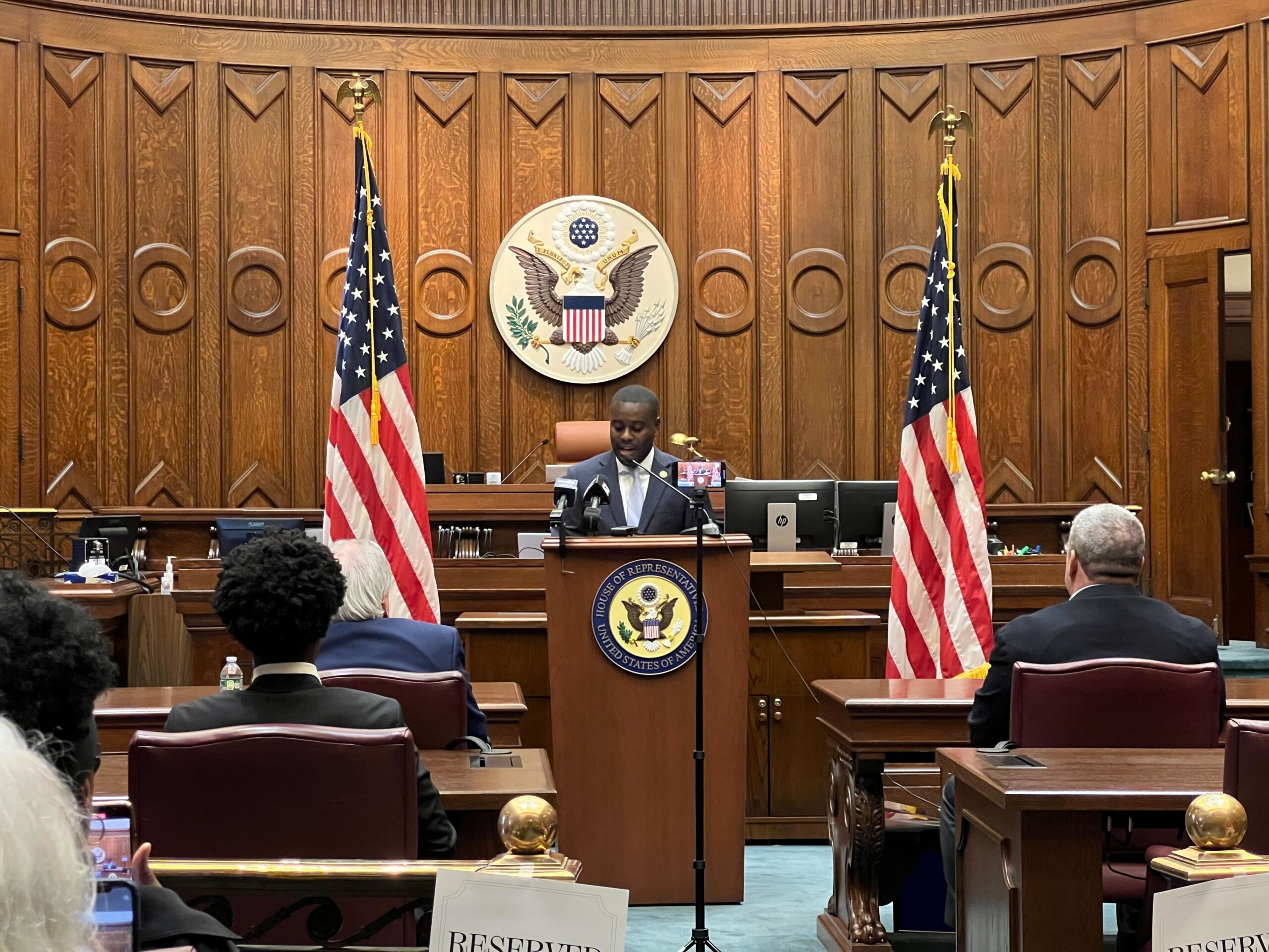 State, federal officials attend ceremonial swearing-in of Rep. Gabe Amo ...