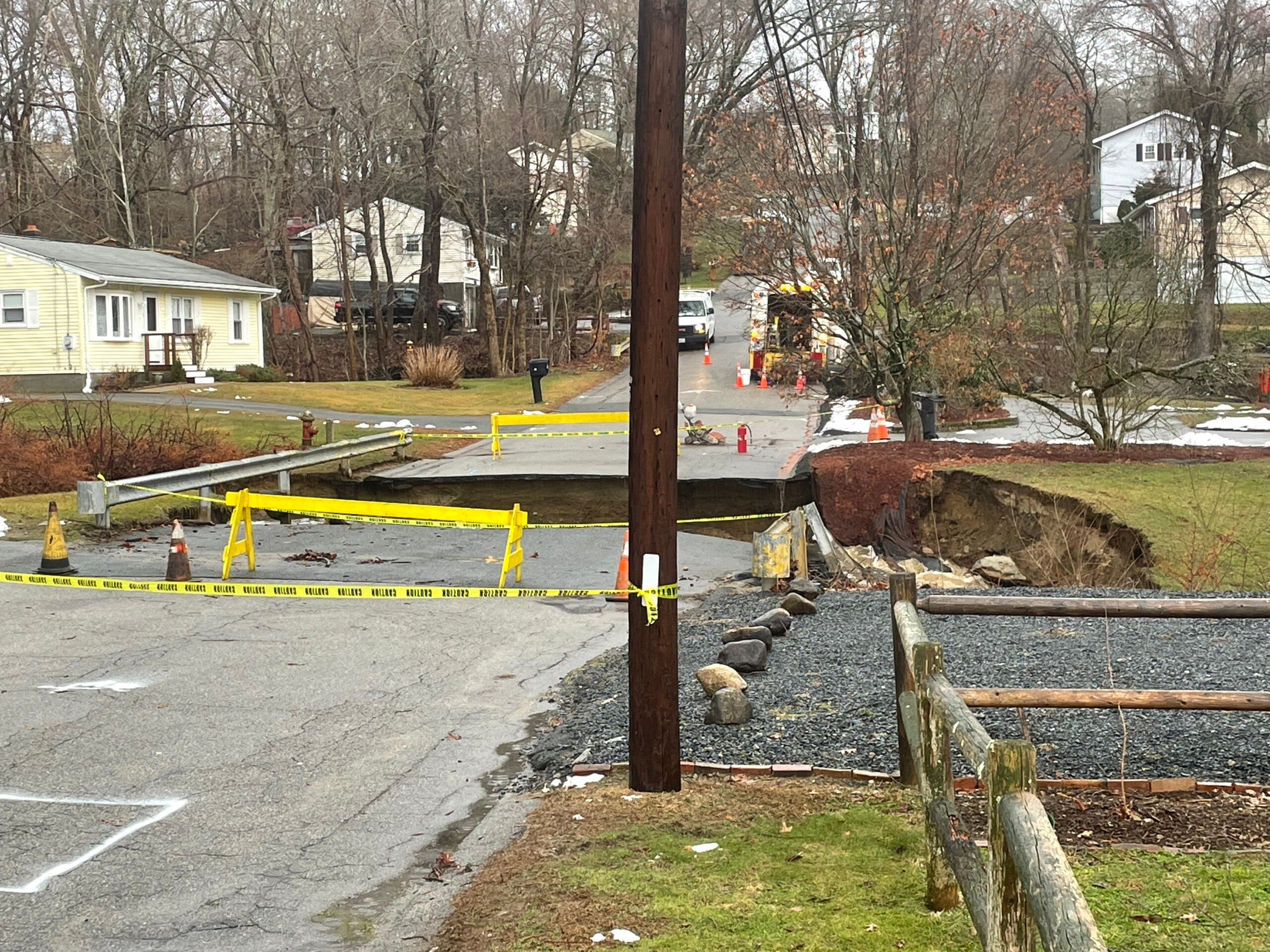 Cumberland road closed after flooding collapse | ABC6