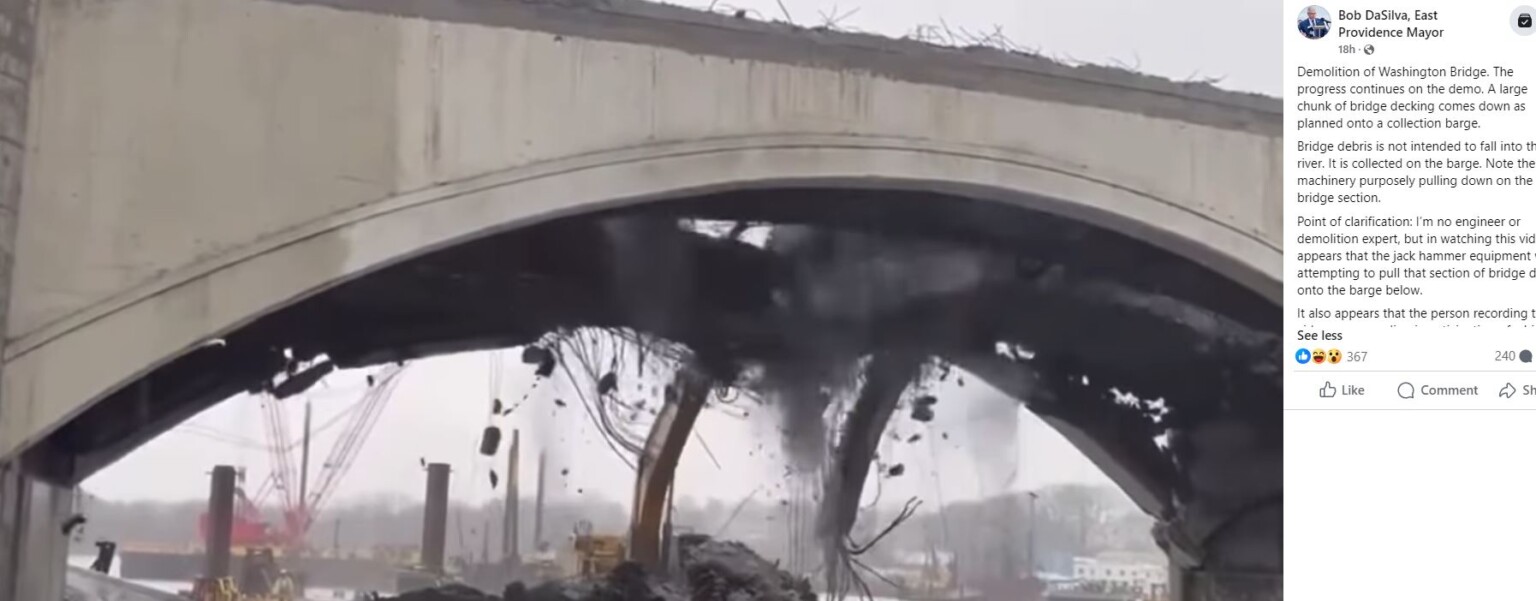 Demo video shows large portion of Washington Bridge coming down | ABC6