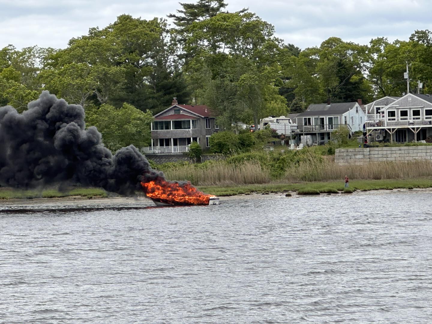 Boat catches fire in water in Wareham | ABC6