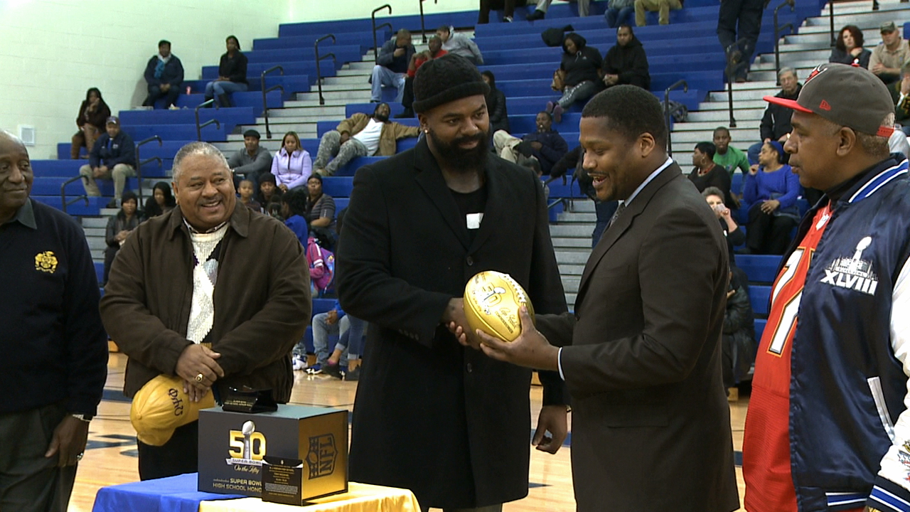 McDaniel Presents Alma Mater With Super Bowl Ball - ABC Columbia
