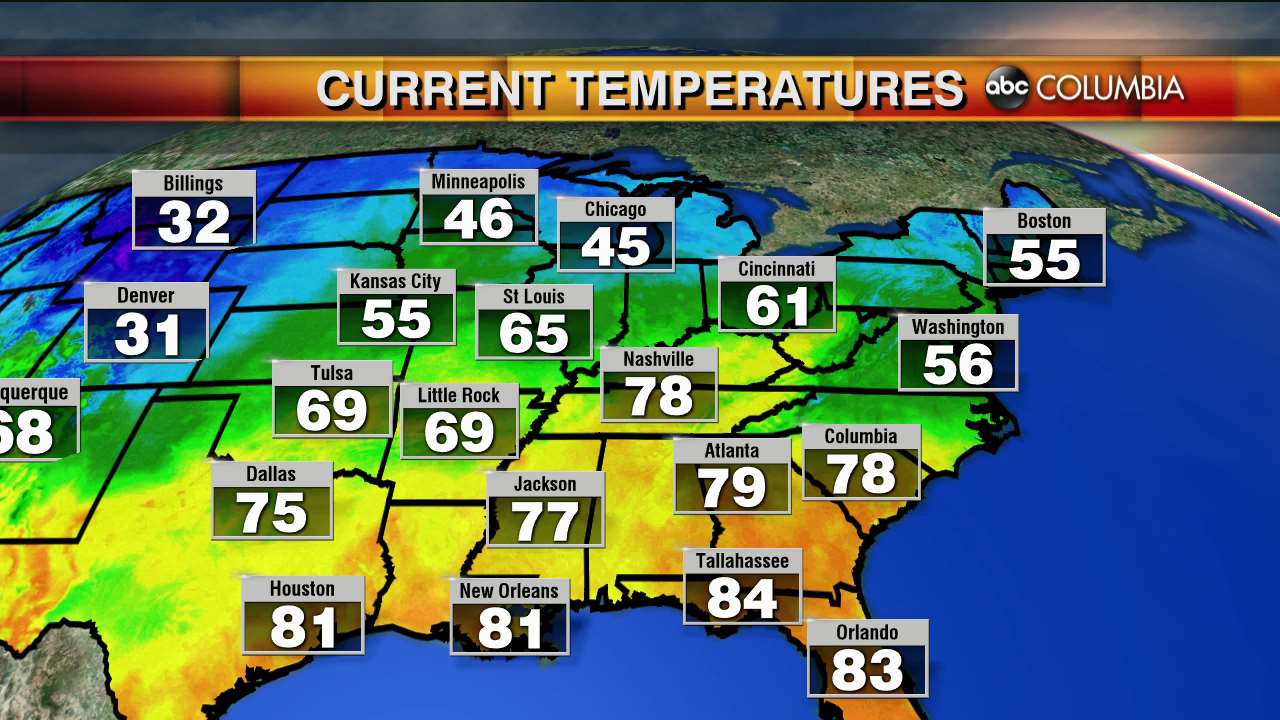 Today's midday weather forecast - ABC Columbia