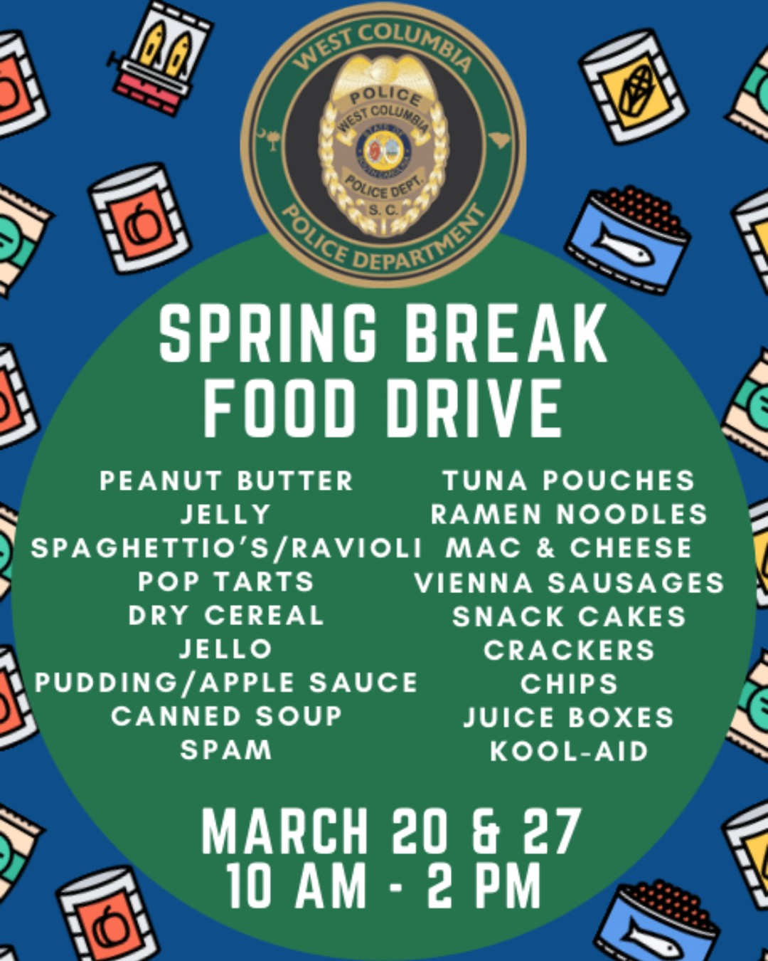 West Columbia PD hosting annual Spring Break Food Drive this Saturday ...