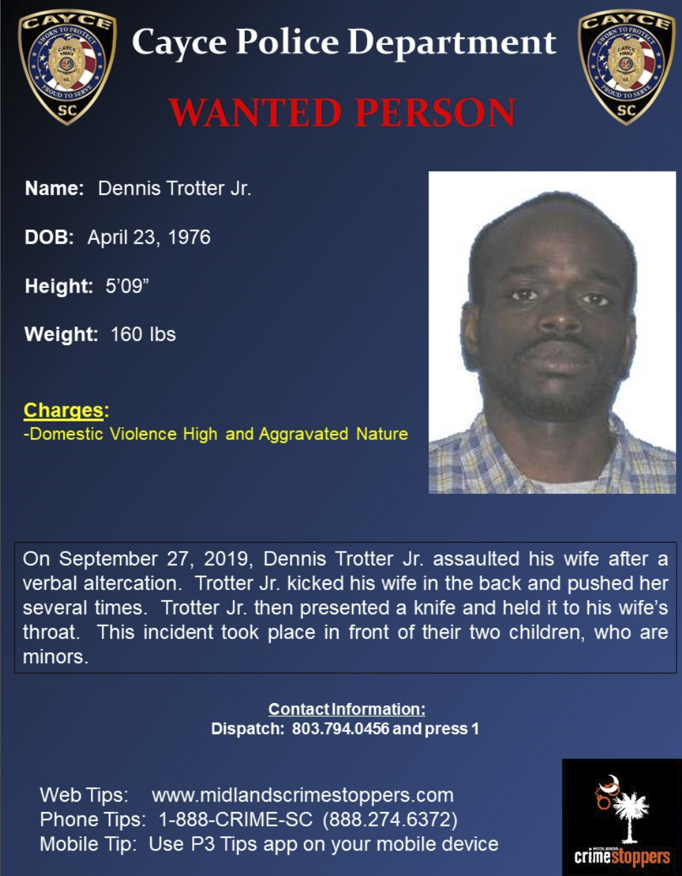 Cayce Police: Man wanted on domestic violence charge - ABC Columbia