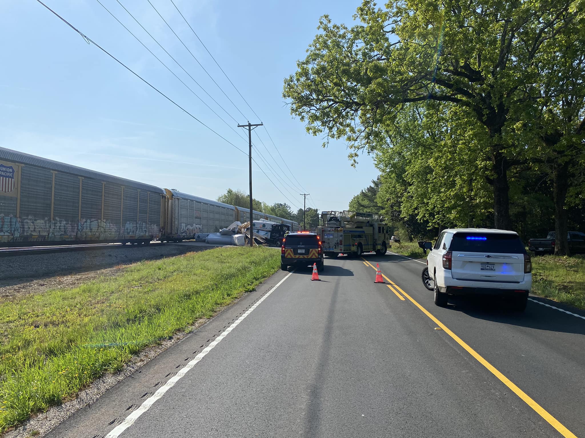 Chapin Road back open after train, tractor-trailer collision