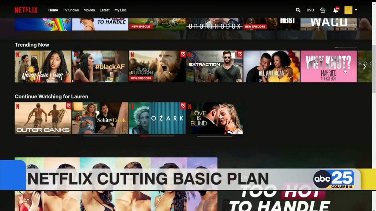 Netflix cutting basic plan - ABC Columbia