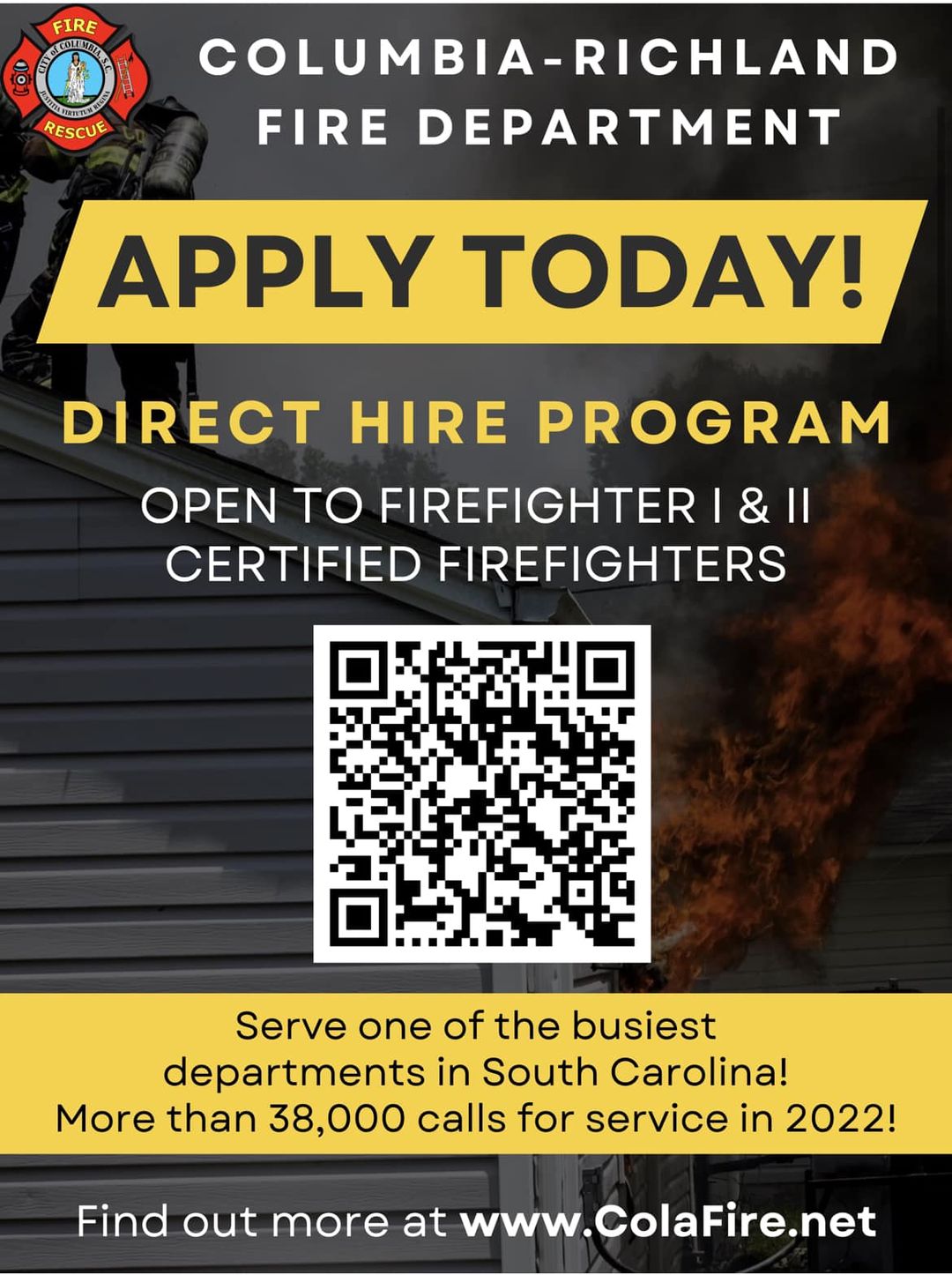 Columbia Fire Dept: Applications open for certified firefighter ...