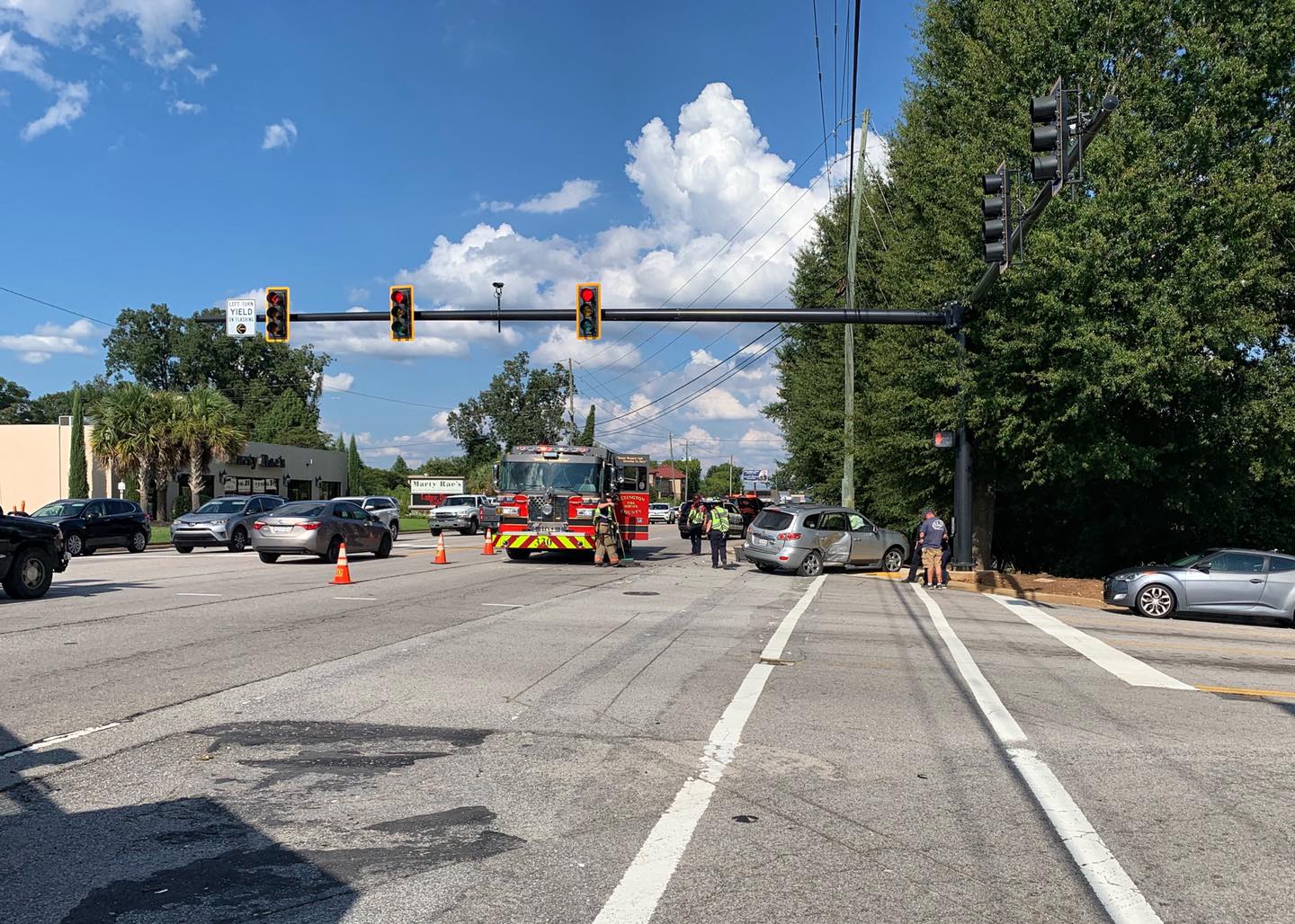 Crash knocks down power lines, drivers asked to avoid area - ABC Columbia