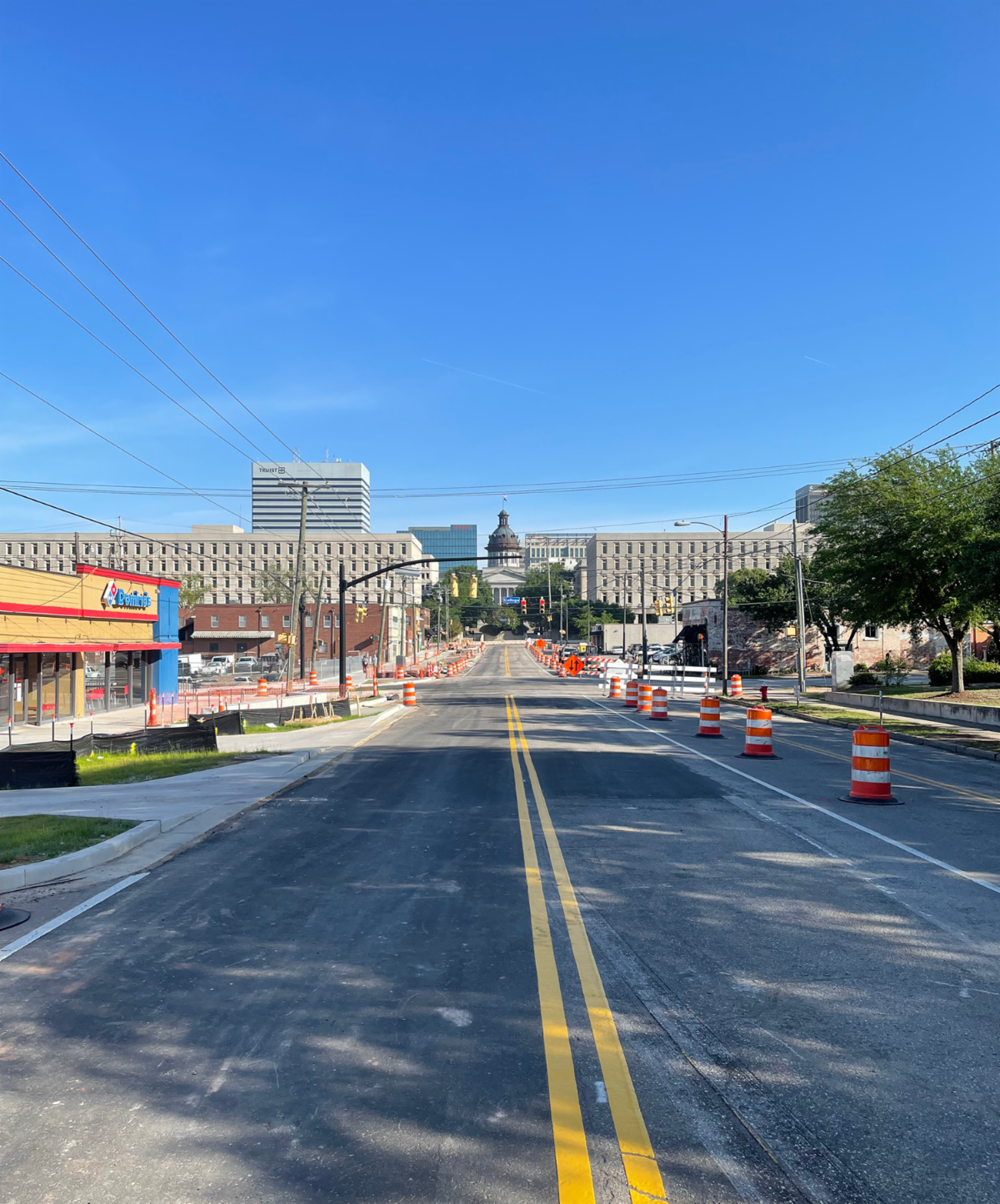 Northbound lane of South Main Street between College, Pendleton Streets ...