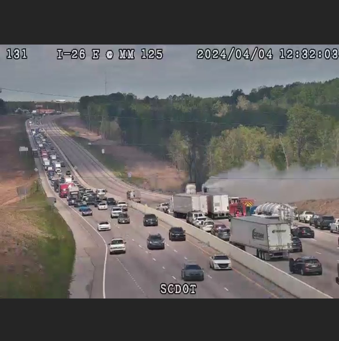 Traffic Alert: Lanes on I-26 closed after vehicle catches on fire - ABC ...