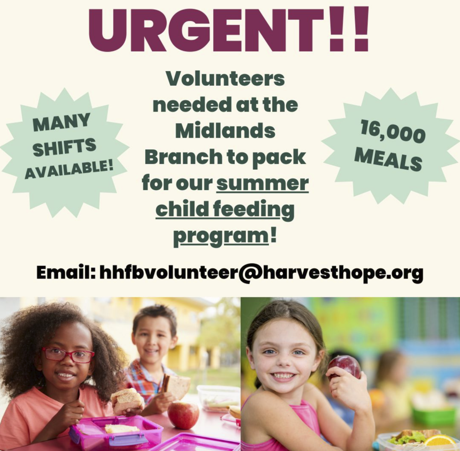 Harvest Hope Food Bank flyer - ABC Columbia