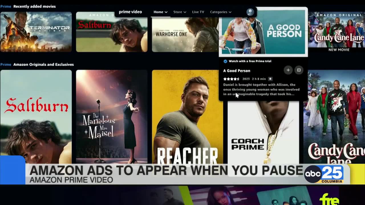 Amazon ads to appear when you pause - ABC Columbia