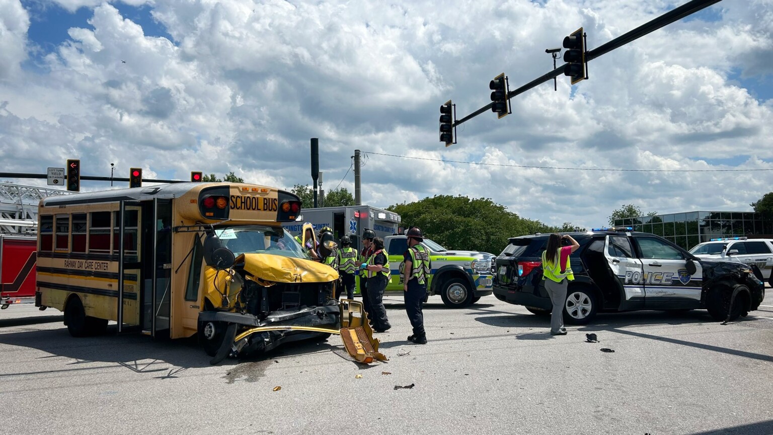Lanes reopen after collision involving martial arts bus, LPD patrol ...