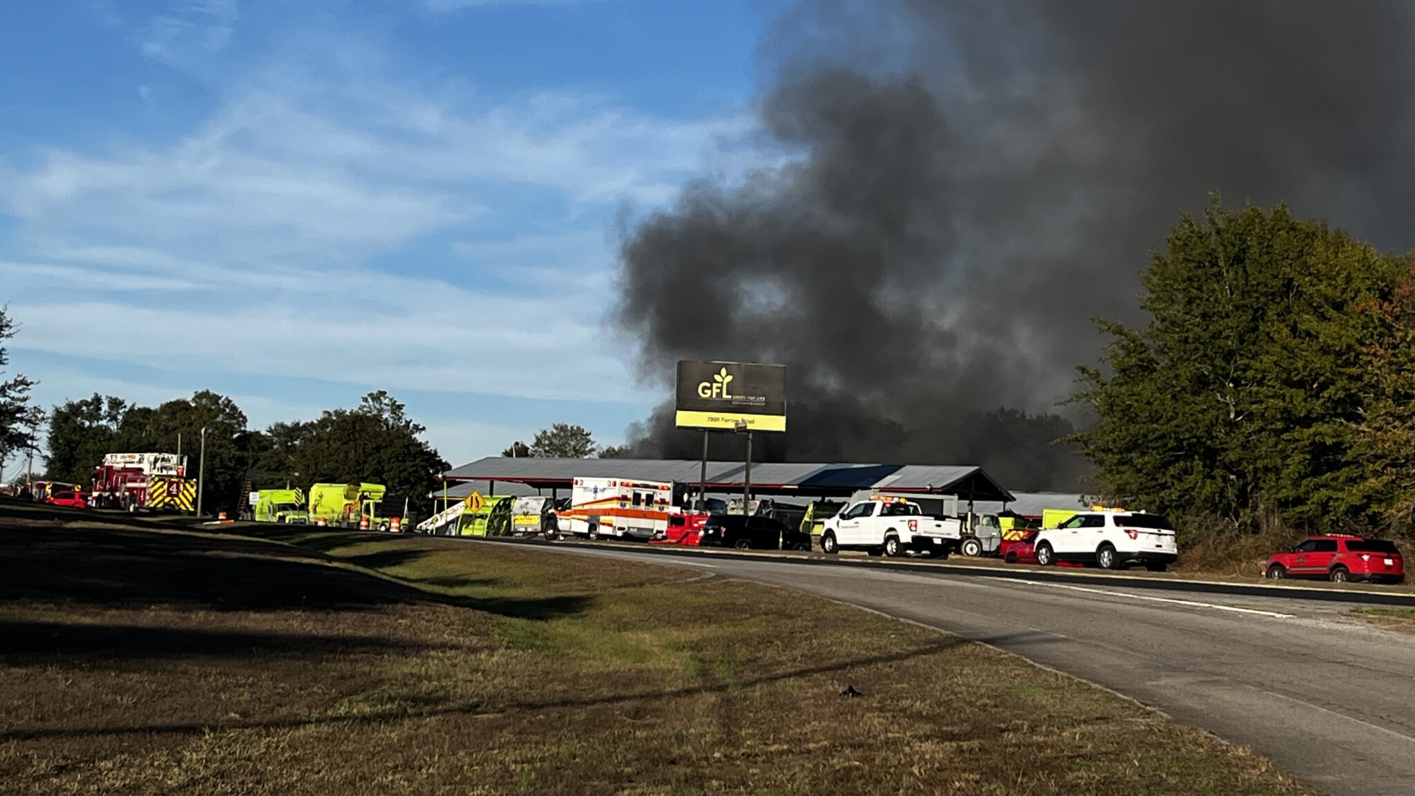 Crews respond to fire at GFL Environmental, closing portion of Farrow ...