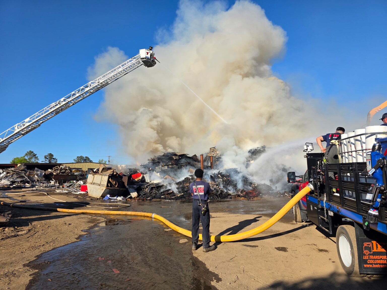 CRFD: Firefighters extinguish debris pile fire at Mid-Carolina Steel ...