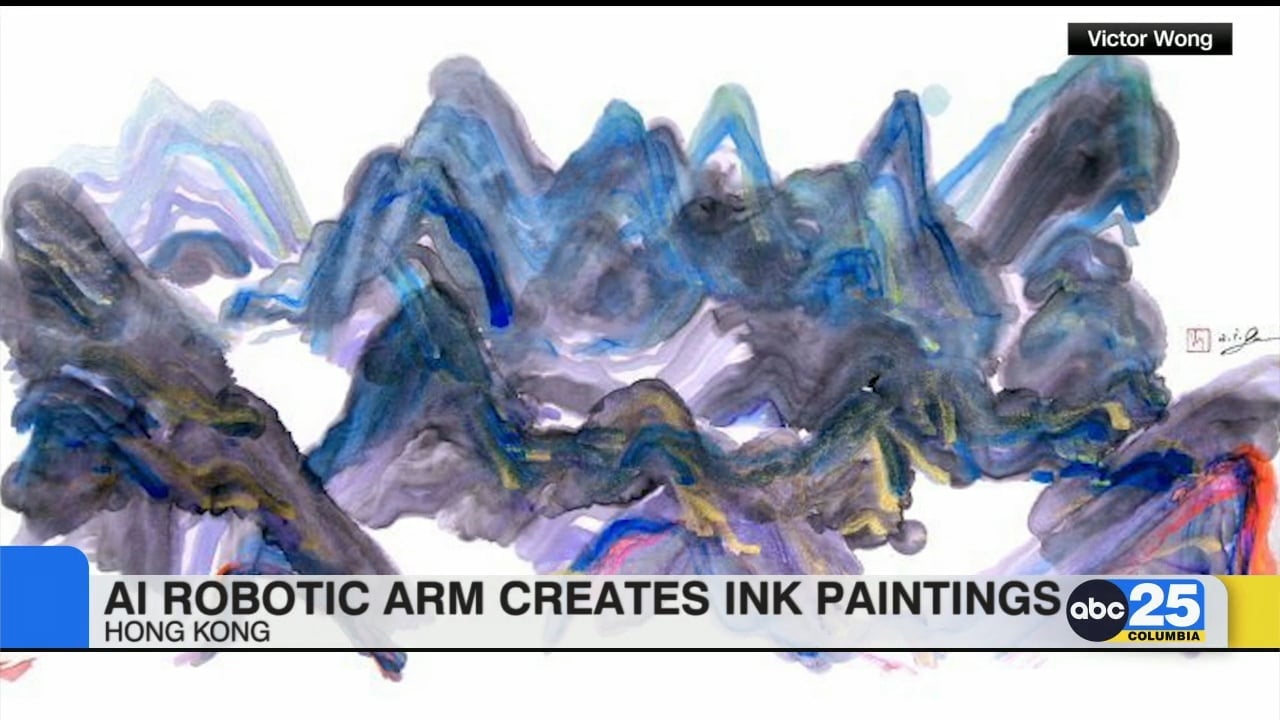 Ai robotic arm creates ink paintings - ABC Columbia