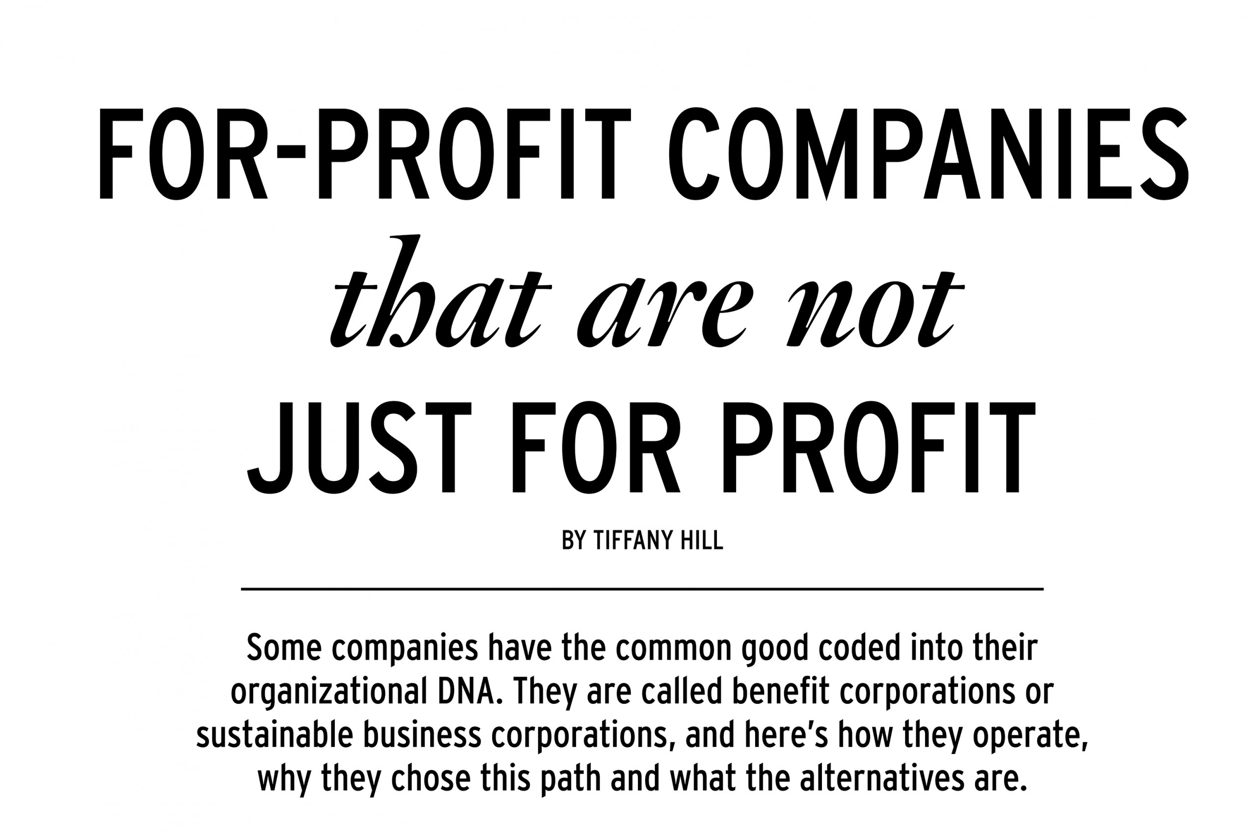 For-Profit Companies That Are Not Just For Profit - Hawaii Business ...