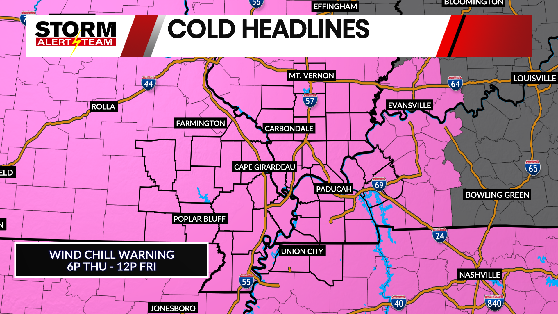 Wind Chill Warning/Winter Storm Watch for Thursday (12/21/22) - KBSI ...