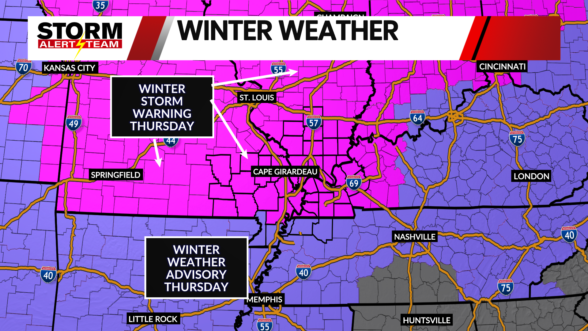Winter Storm Warning for Thursday (12/22/22) - KBSI FOX23 News Cape ...