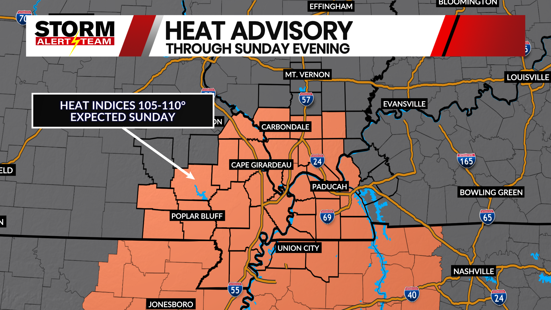 Heat Advisory through 7 p.m. Sunday - KBSI FOX23 News Cape Girardeau ...