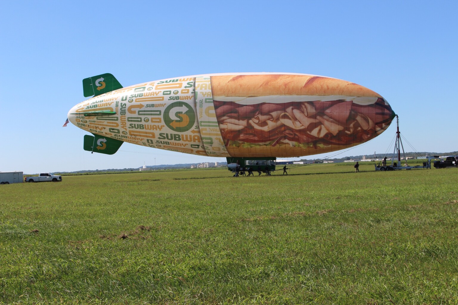 Giant floating sandwich? Blimp lands at Cape Girardeau Regional Airport ...