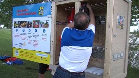 Life jacket borrowing stations