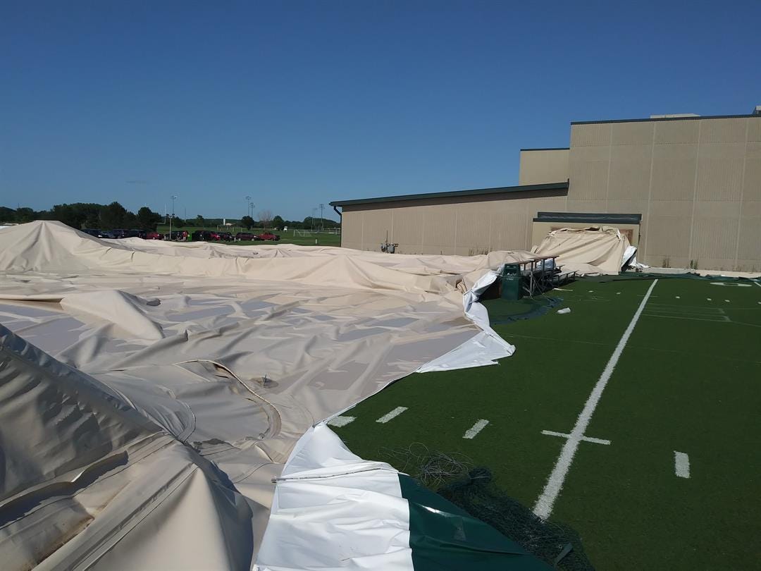 Abbott Sports Complex damaged by weekend storms