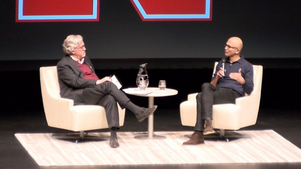 UNL Grad Jeff Raikes and current Microsoft CEO Satya Nadella spo