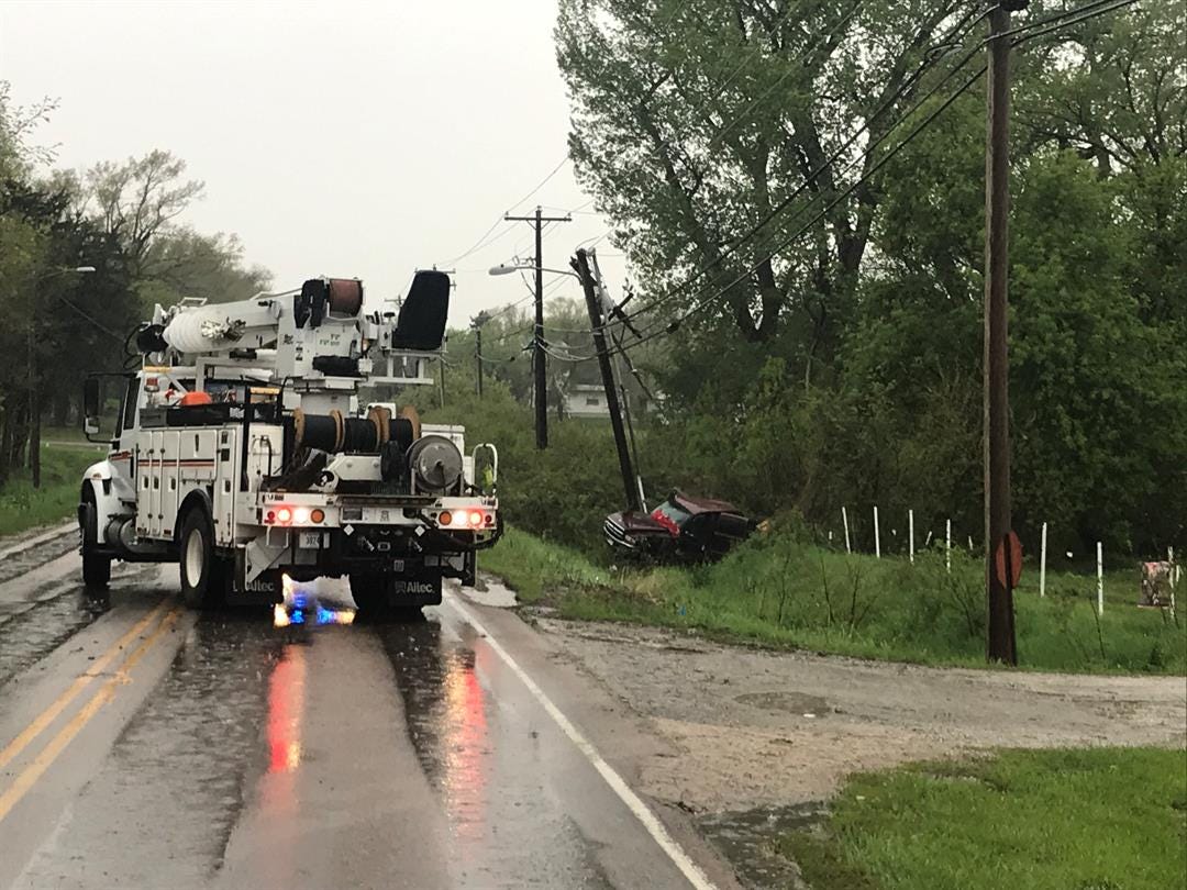 Car vs. pole accident knocks out power to some residents