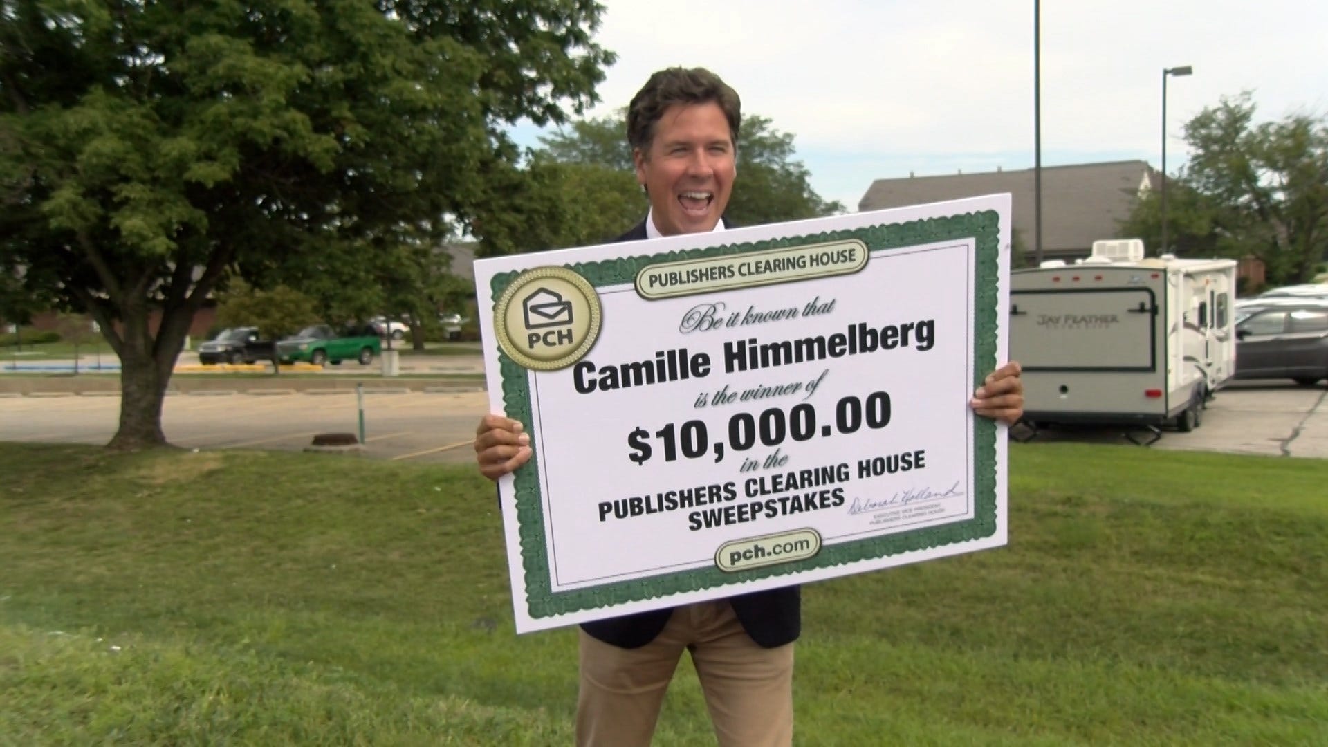 Local woman wins a surprise visit from Publishers Clearing House