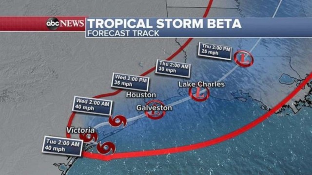Tropical Storm Beta makes landfall in Texas