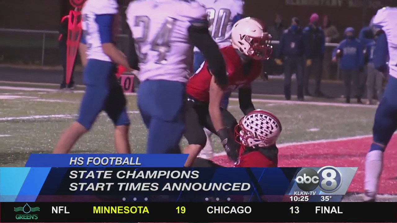 High school football state championship times announced