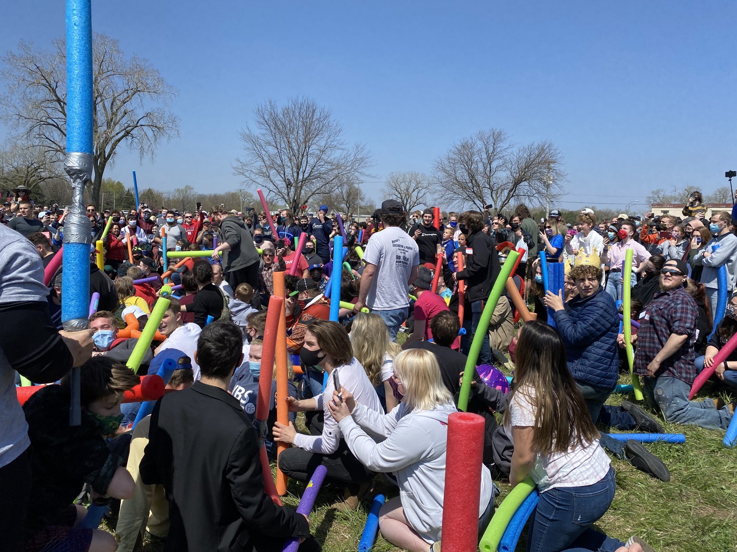 Pool noodle fight over the name Josh again attracts hundreds