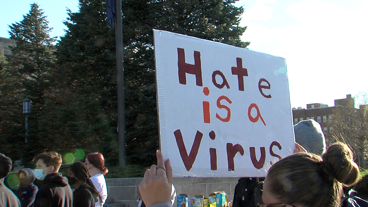 Dozens gather at the State Capitol to 'Stop the Hate'