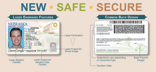 Nebraska DMV reveals new driver license and ID card design