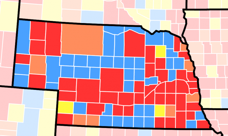 CDC: Nebraska COVID-19 transmission by county