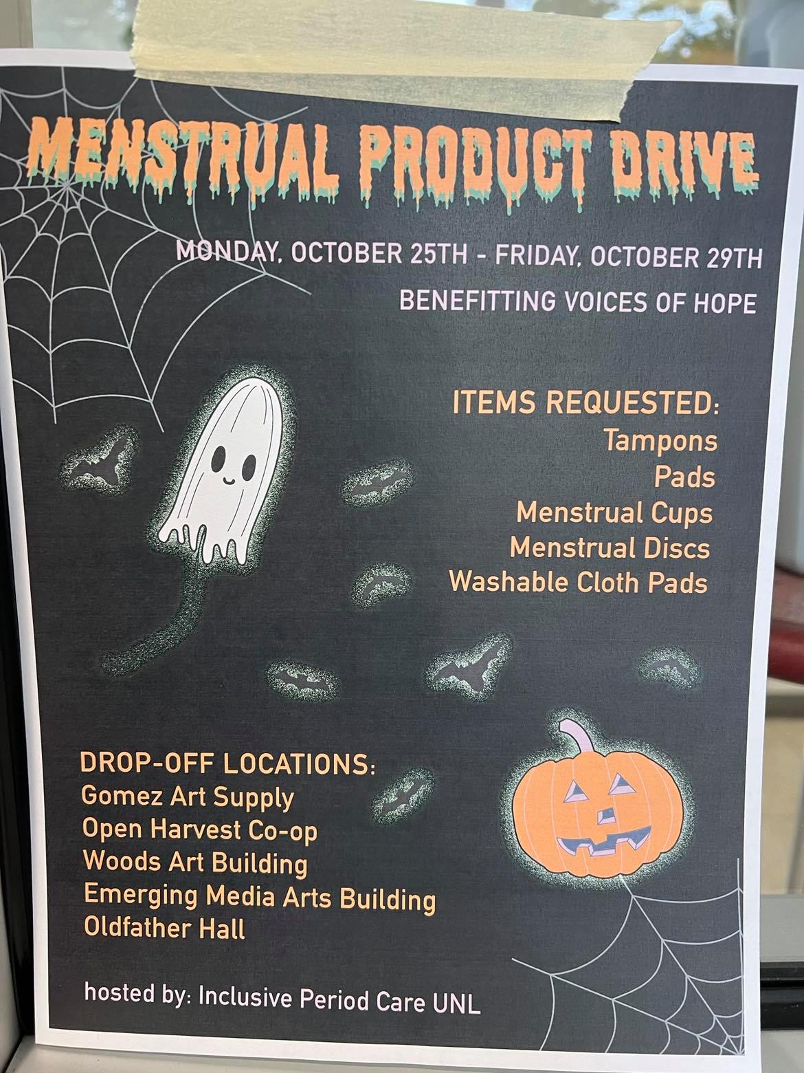 Menstrual product drive