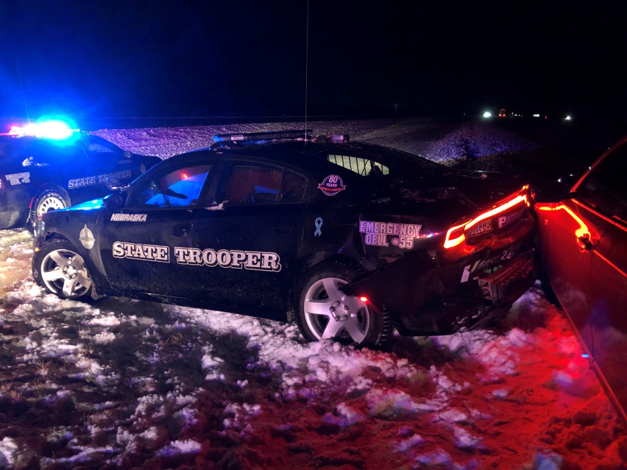 NSP patrol unit hit during weather-related crash near Maxwell