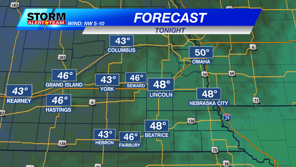 Cooler temperatures continue Sunday