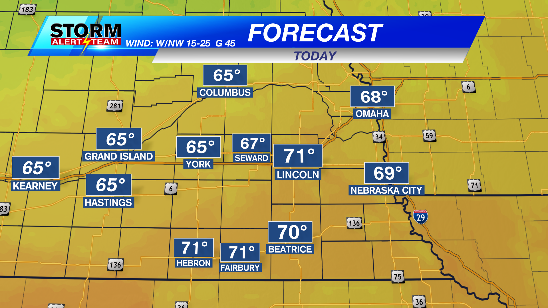 Red Flag Warnings in place across much of Nebraska